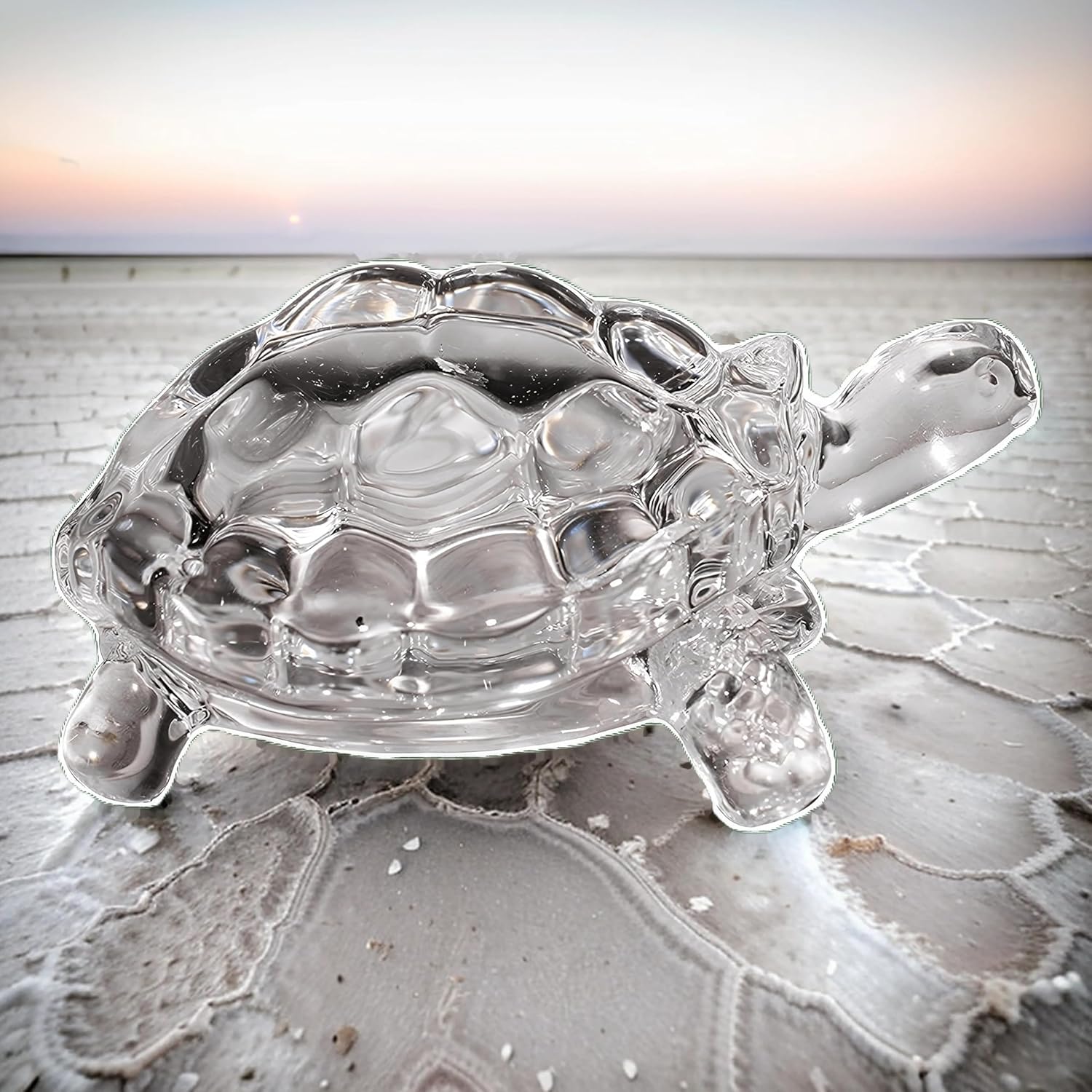 Vastu and Glass Tortoise with Plate for Good Luck Tortoise Turtle Best